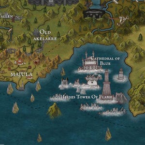 Dark Souls Map Poster Drangleic Surface Wall Art Unframed Canvas Print ...