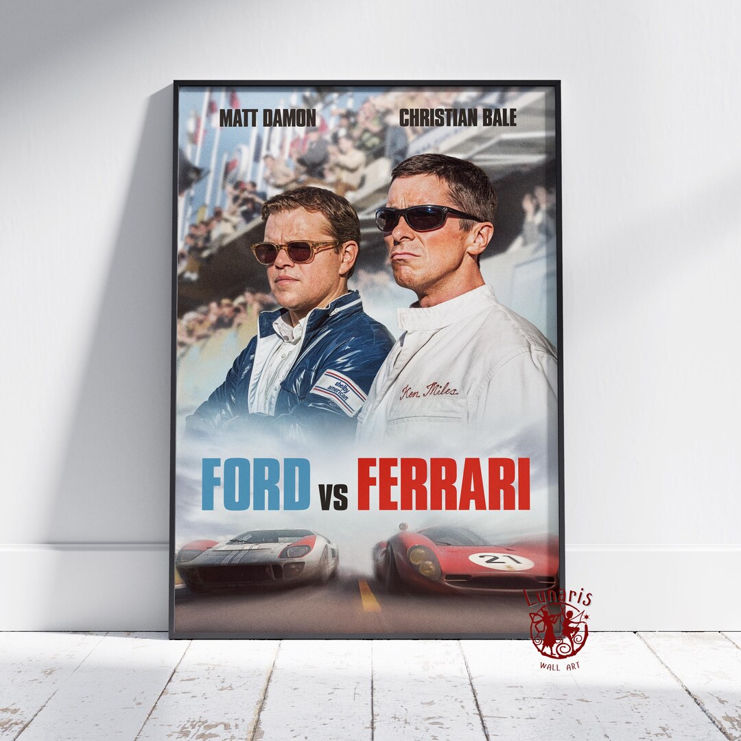 Ford V Ferrari Poster Matt Damon Wall Art Unframed Canvas Print Gift ...