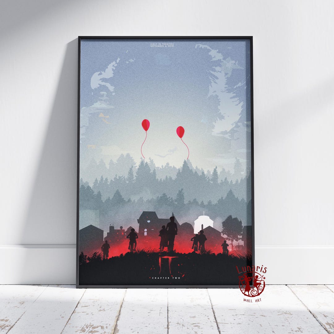 IT Pennywise Poster | Horror Movie Wall Art | Unframed Canvas Print ...