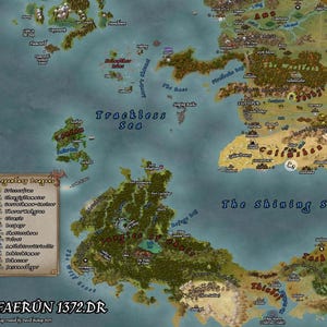 Dungeons and Dragons Faerun Poster | Forgotten Realms Wall Art ...