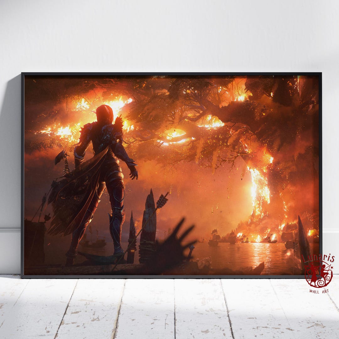 World of Warcraft Poster Sylvanas Windrunner Wall Art Unframed Canvas ...