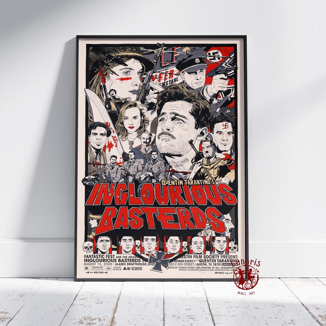 Inglourious Basterds Poster | Brad Pitt Wall Art | Unframed Canvas ...