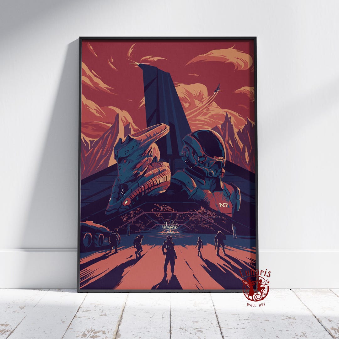Mass Effect Poster | N7 Shepard Wall Art | Unframed Canvas Print | Gift ...