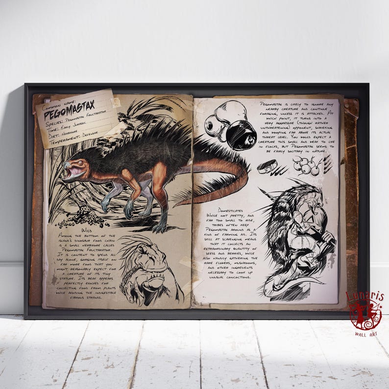 Ark Survival Evolved Dossiers Poster | Spinosaur Wall Art | Unframed ...
