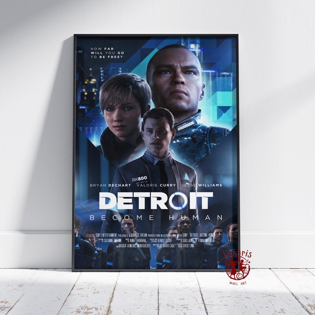 Detroit Become Human Poster | Connor Wall Art | Unframed Canvas Print ...