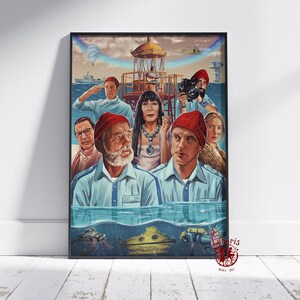 The Life Aquatic Poster Steve Zissou Wall Art Unframed Canvas Print ...