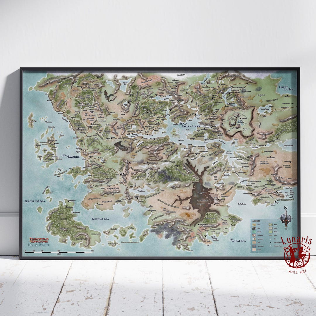 Dungeons and Dragons Faerun Poster | Forgotten Realms Wall Art ...