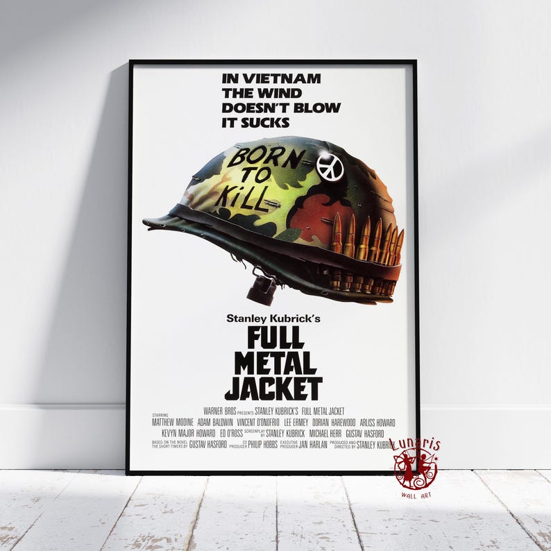 Full Metal Jacket Poster | Matthew Modine Wall Art | Unframed Canvas ...