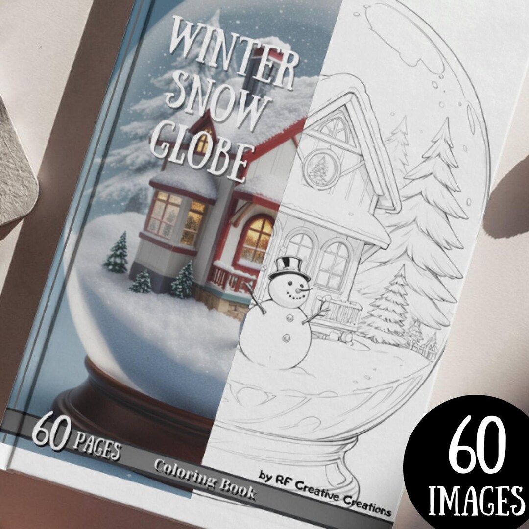 60 Winter Snow Globe Coloring Pages - Adults and Kids Coloring Book ...