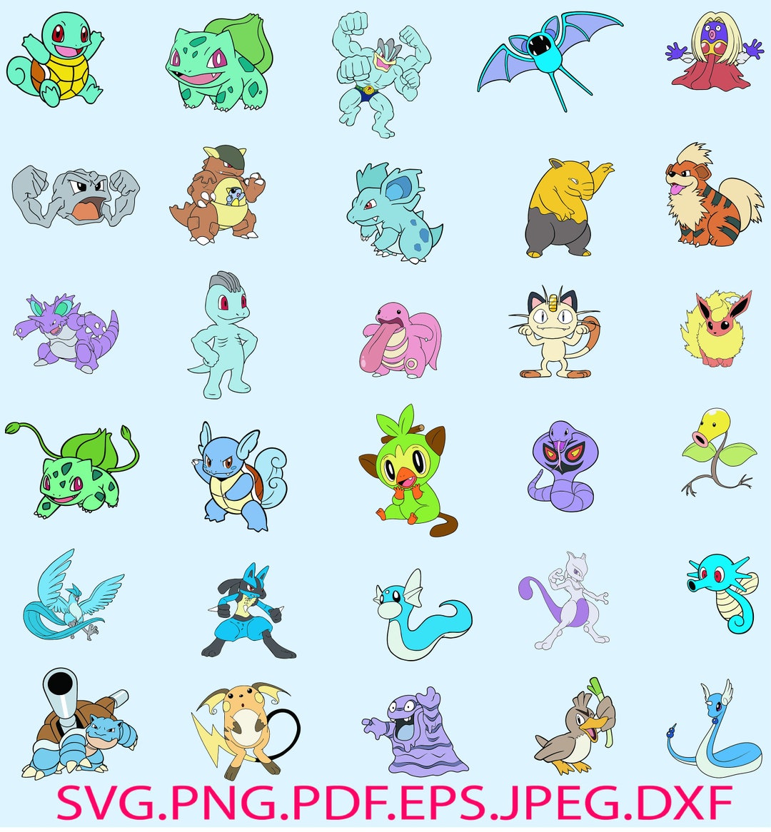 Pokemon Svg Bundle, Pokemon Png Bundle, Pokemon Clipart, Pokemon Cut ...