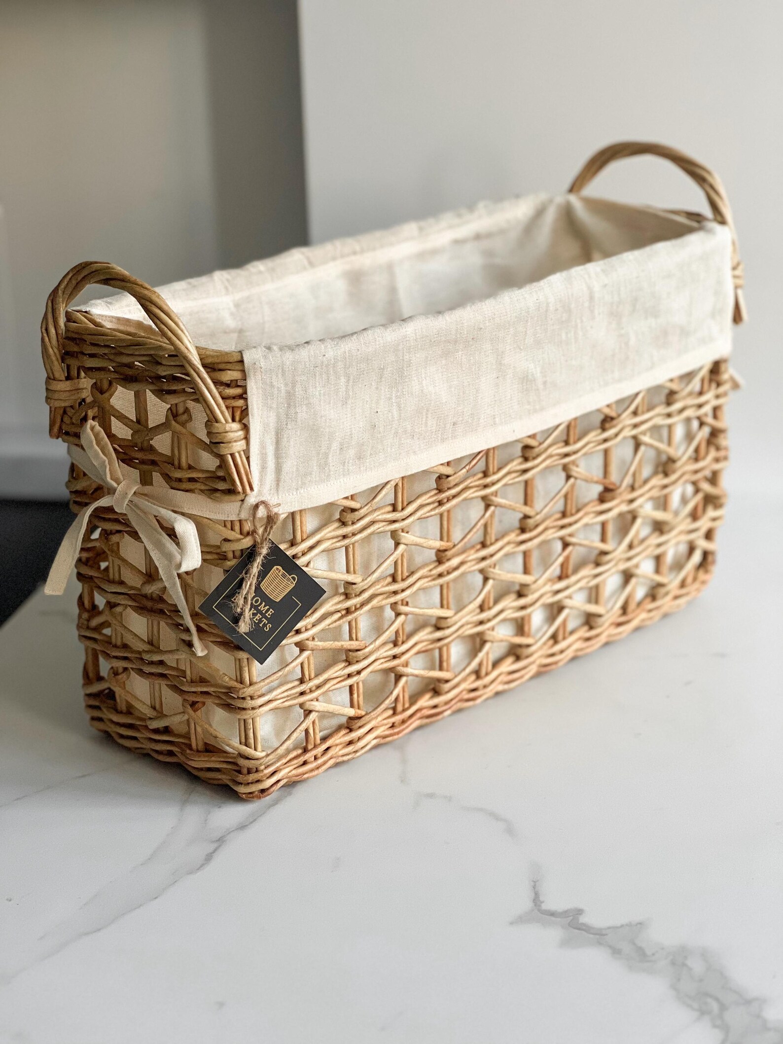 Cozy Wicker Basket,wicker Organiser,woven Basket,basic Basket ...