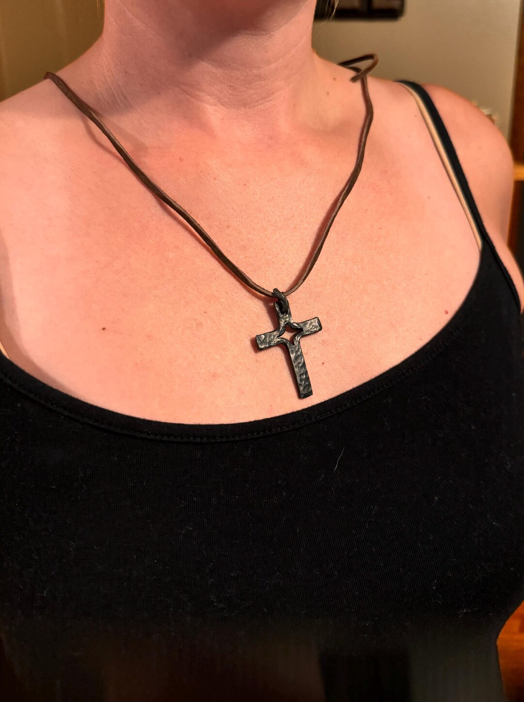 Forged Split Cross Necklace - Etsy