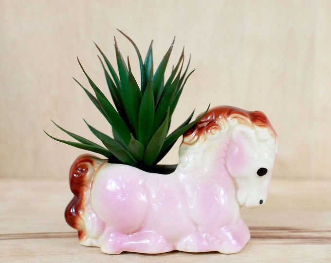 Pink Pony Planter/ Sweet Mid Century Ceramic Cutie/ Pretty in Pink ...