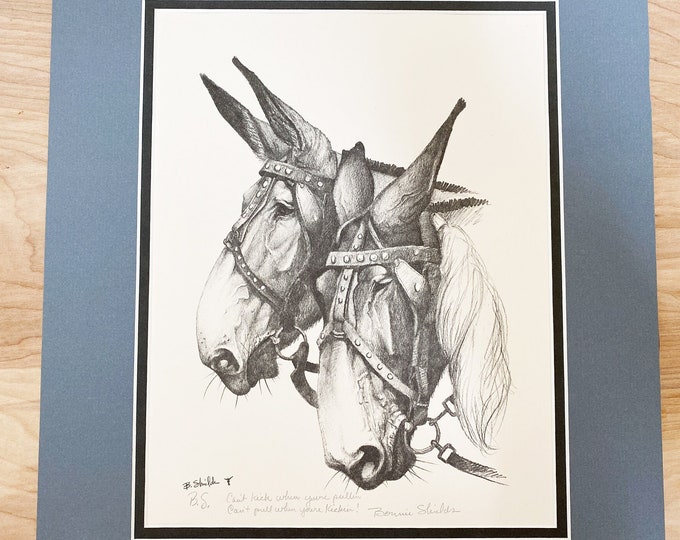 Pete & Sally Mule Print by Bonnie Shields/ Very Nice Limited Edition ...