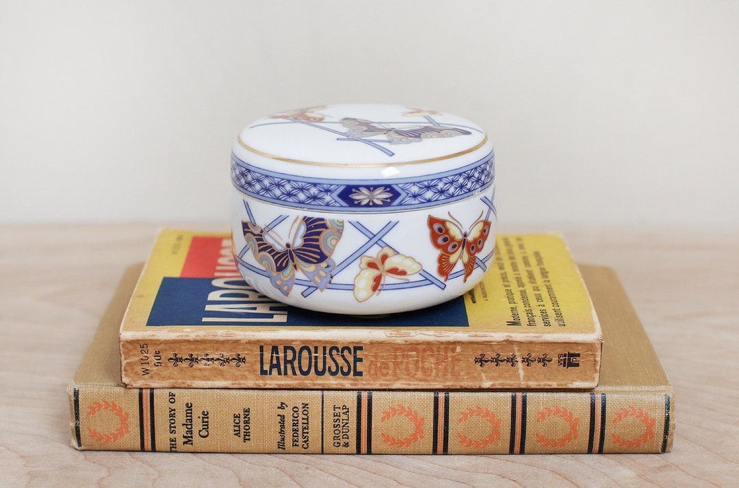 Butter Flight Butterfly Ceramic Covered Trinket Dish/ Beautifully ...
