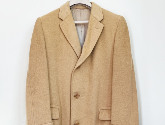 Camel Hair Men's Full Length Coat by Peter Arnello Si… - Gem