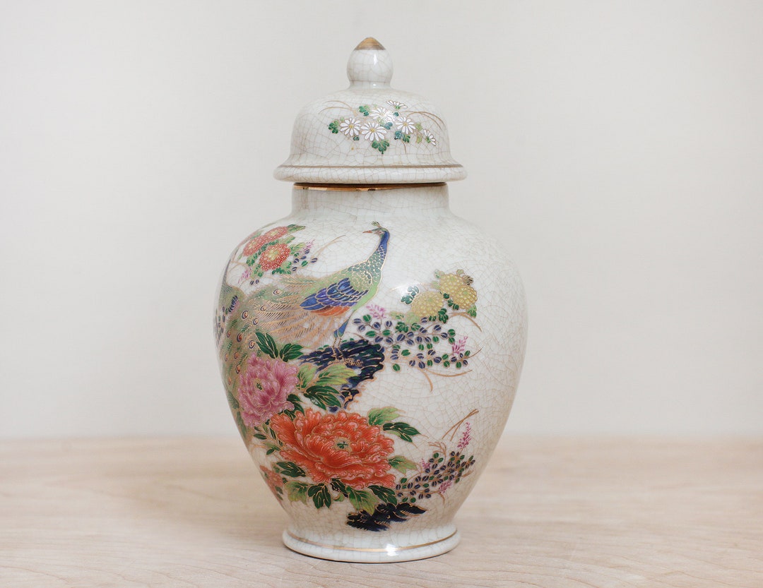 Peacock & Floral Ginger Jar Andrea by Sadek/ Beautiful Colors and ...