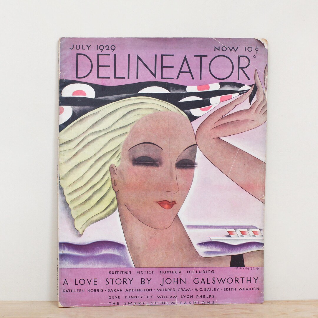 Delineator July 1929 FULL Magazine/ Flapper Era W Cover by Helen Dryden ...