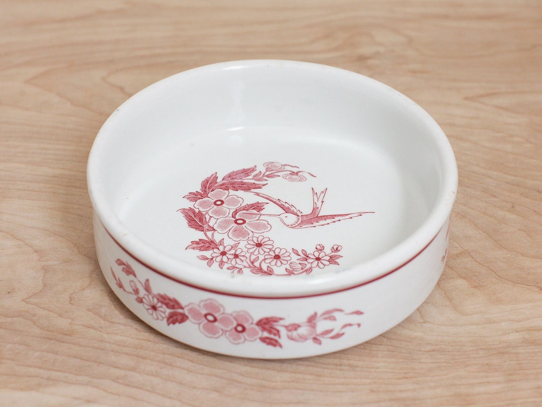 Hummingbird Red & White Jackson China Ramekin Serving Bowl/ Nice ...