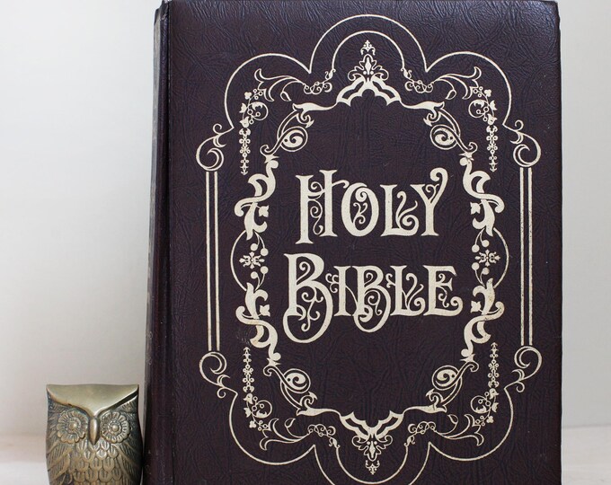 Vintage Heirloom Bible Fully Illustrated/ 1970 Large King James Red ...