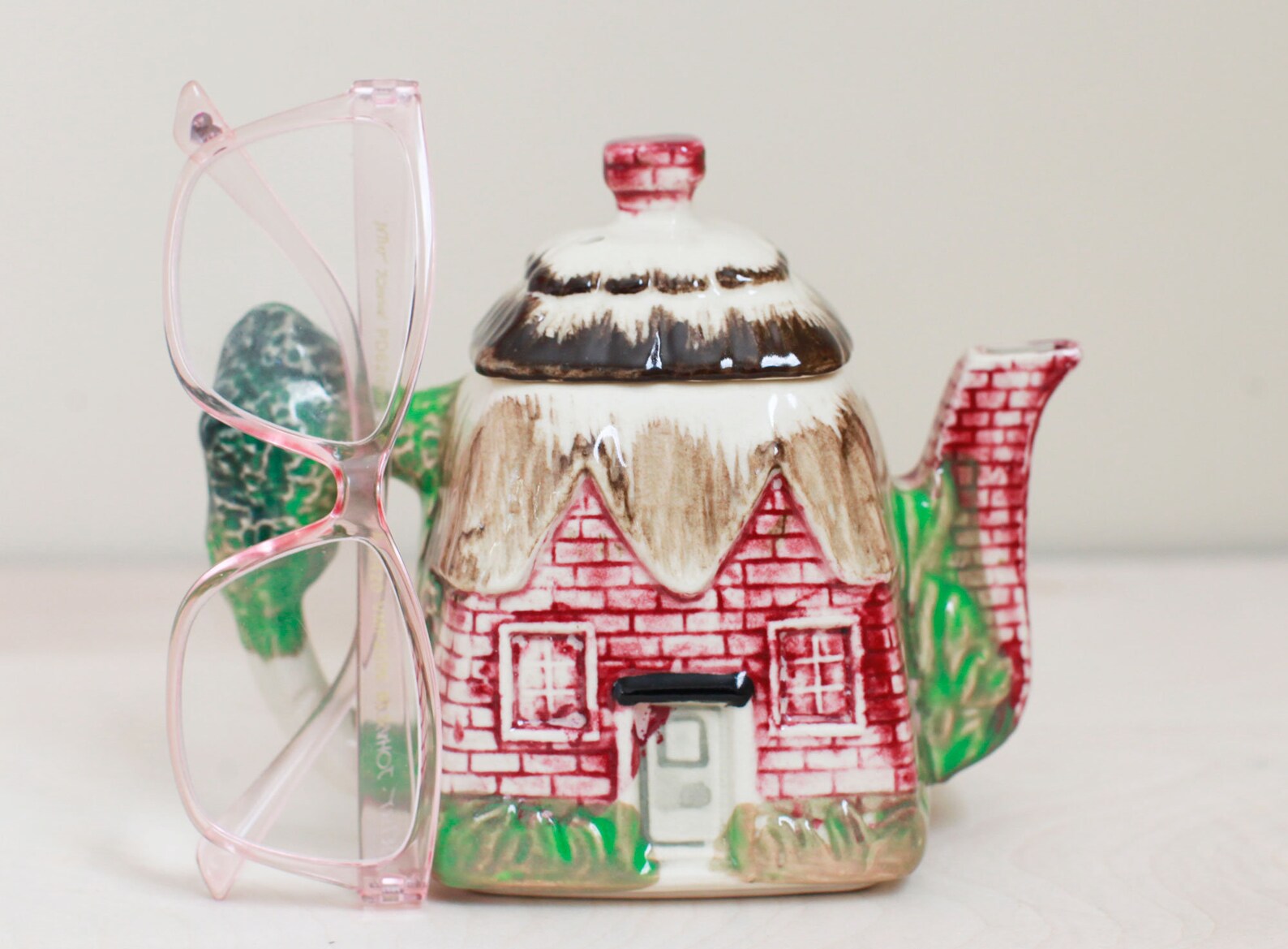 Cute Tiny Cottage Shaped Teapot/ Charming Hand Painted Single | Etsy