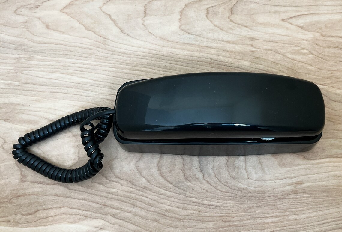 Black AT&T 80s Push Button Princess Phone/ Nice Analog Wall | Etsy