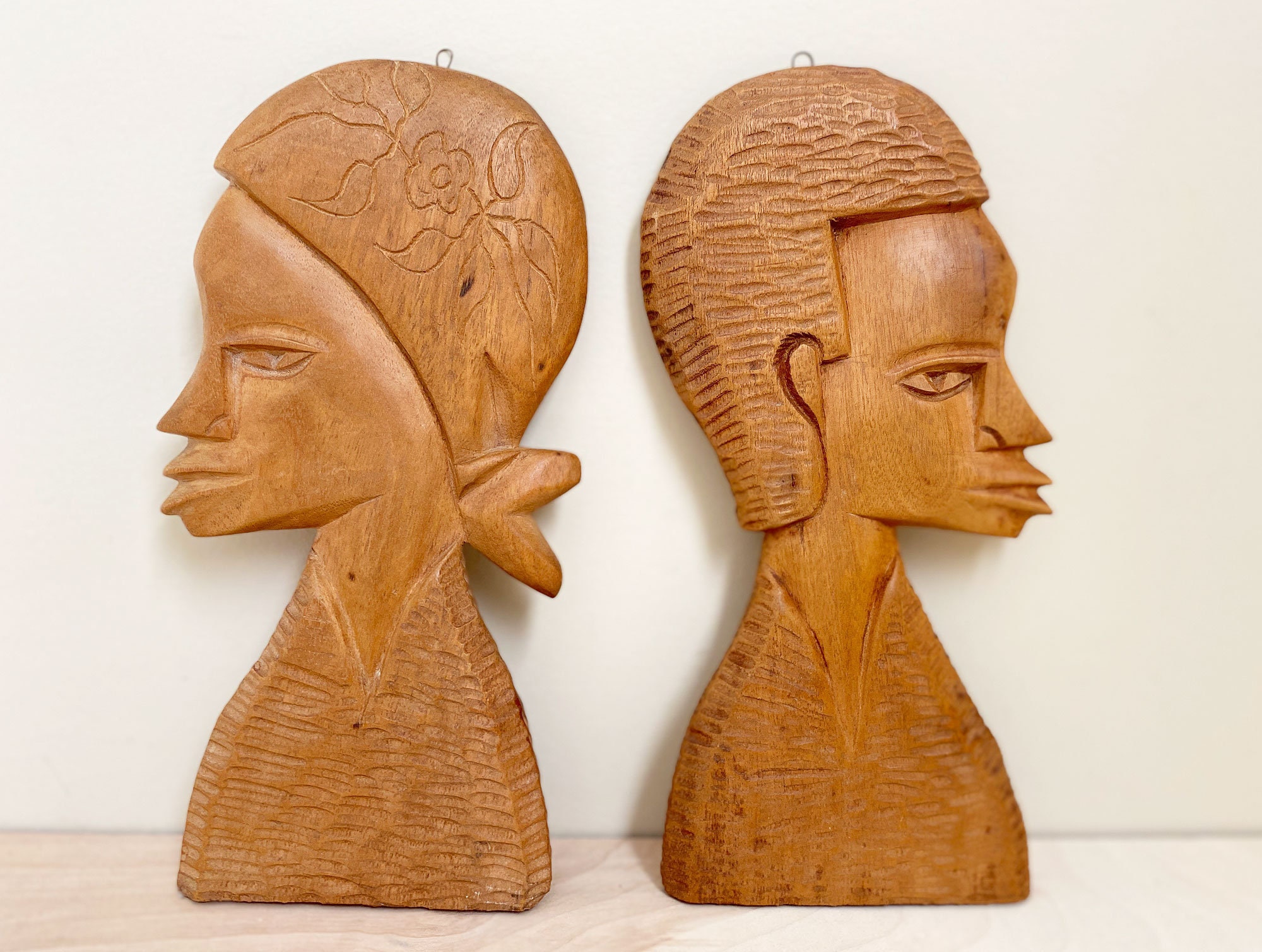 Mid Century African Portrait Plaques/ Beautiful Set of Black | Etsy