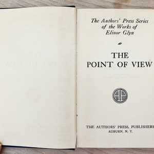 The Point of View by Elinor Glyn / Edwardian Era 1913 Antique Edition W ...