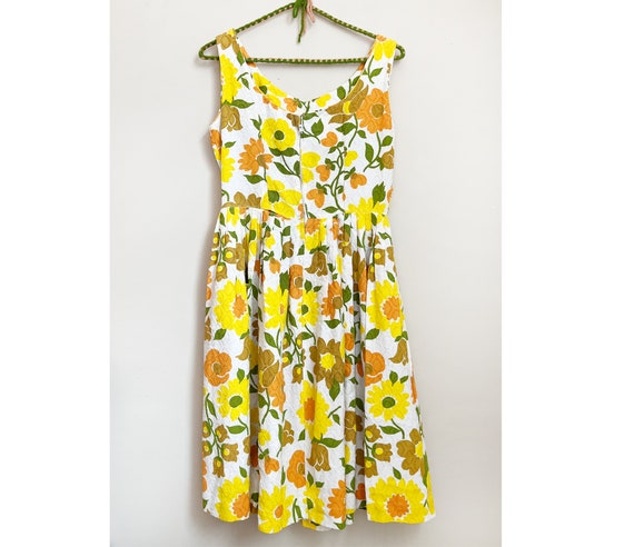 1960s Floral Summer Tea Dress Vintage Floral Flare … Gem