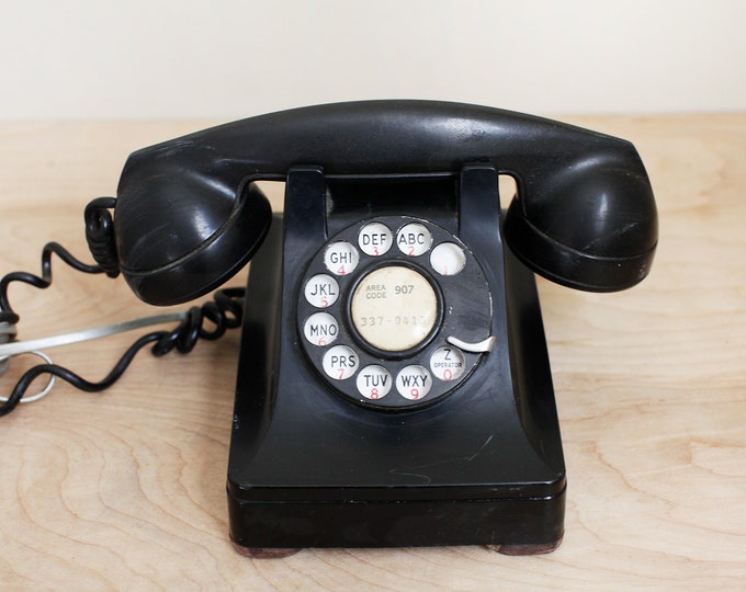 Black Bell System Western Electric Telephone F-1 Rotary Dial Telephone ...