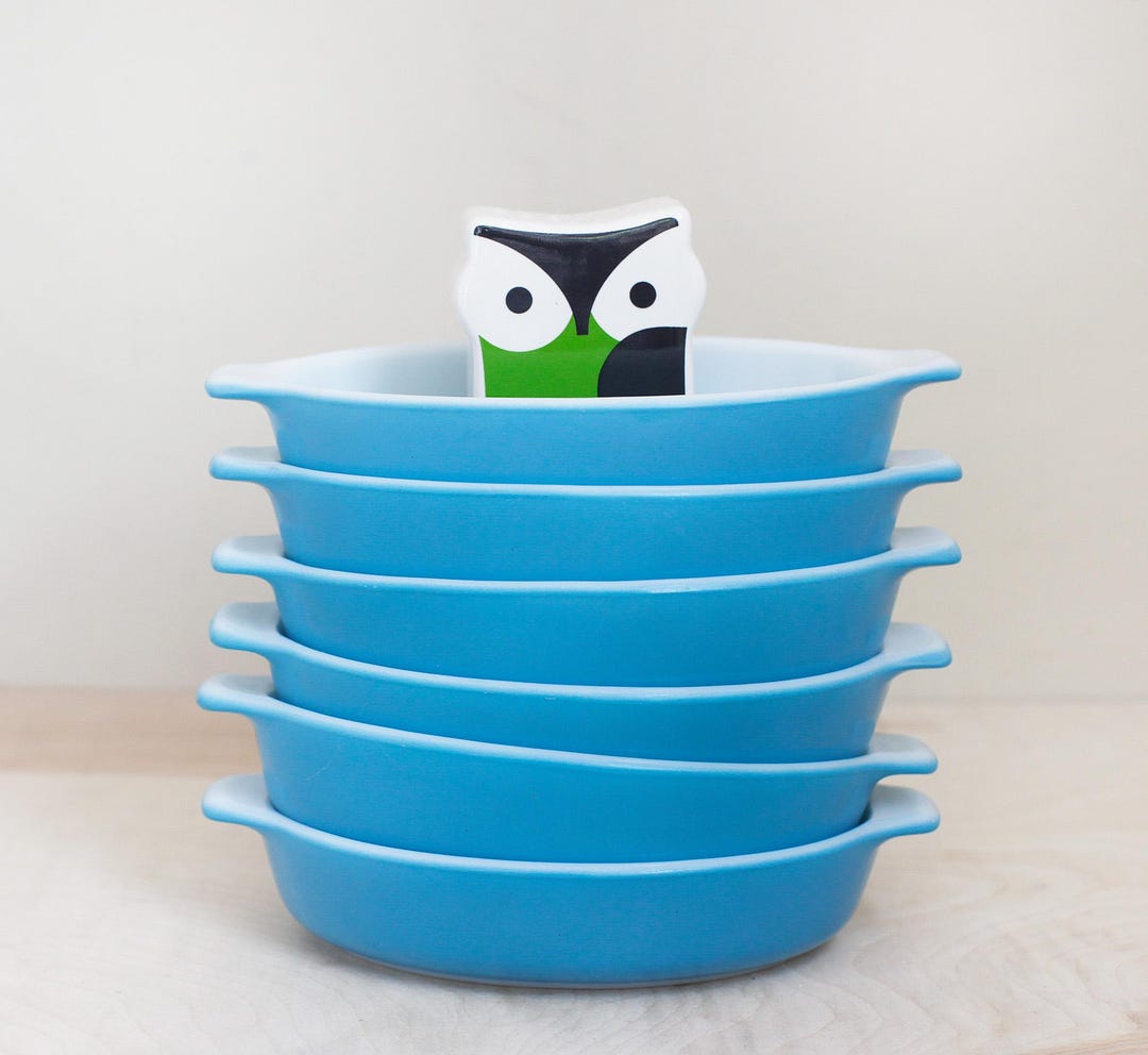 Set of SIX Pyrex Pixie Dishes/ Au Gratin Dish in Horizon Blue/ #700 10 ...