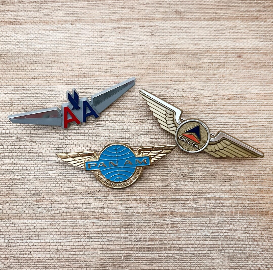 Lot of 3 Junior Pilot Wings Including Rare Pan Am Junior Clipper Pilot ...