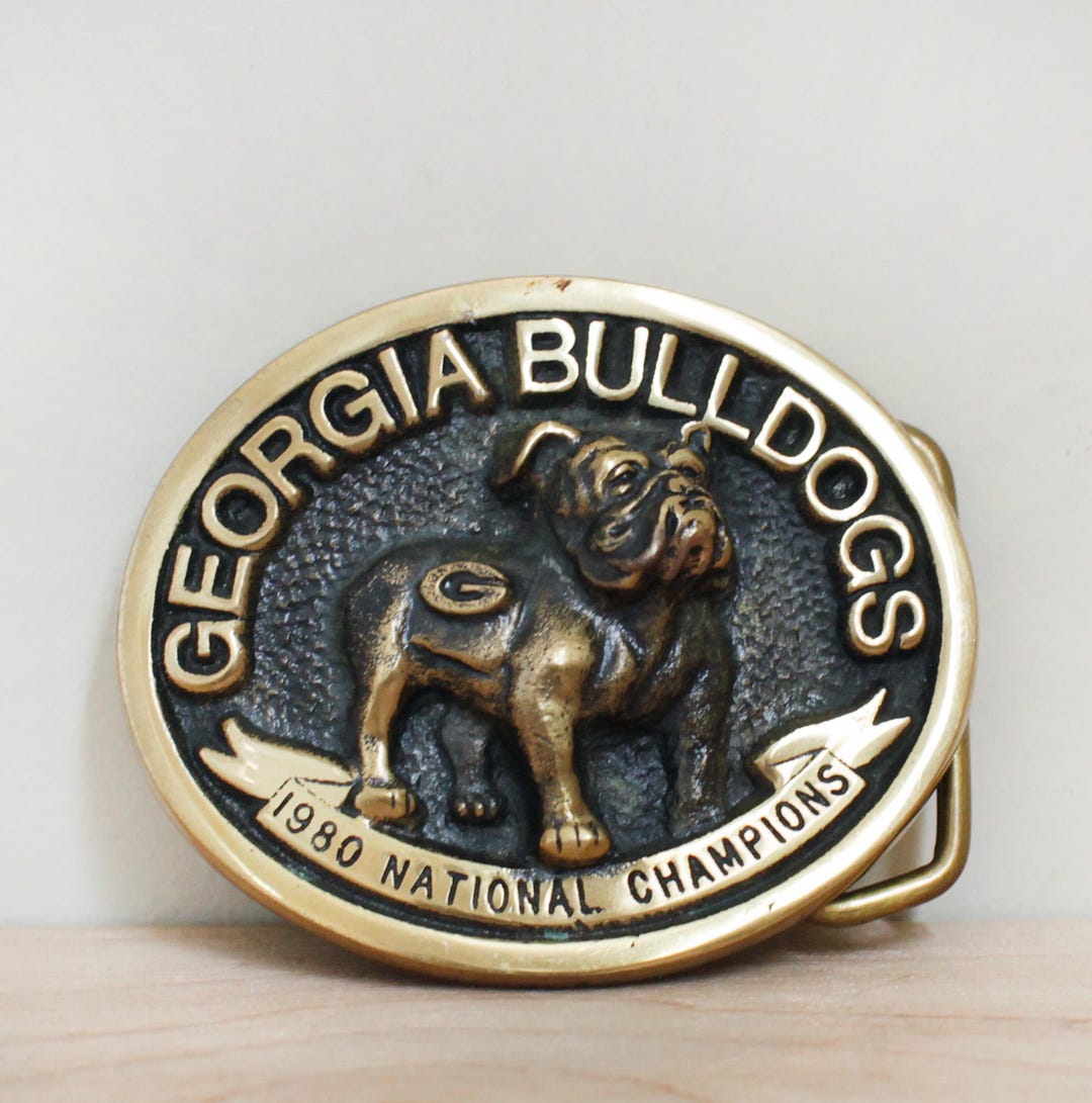 Georgia Bulldogs 1980 National Champions Brass Belt Buckle/ Solid Brass ...