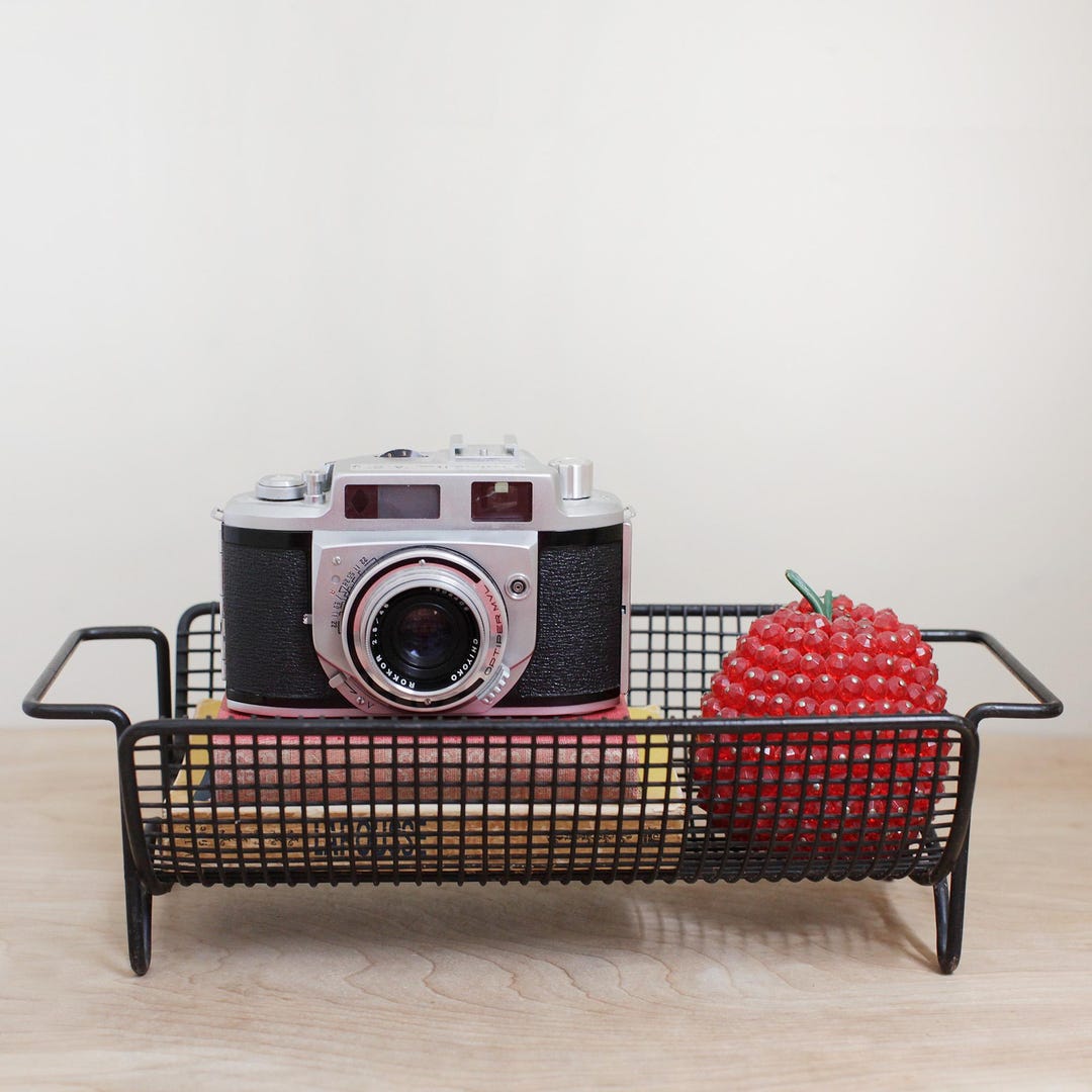 Richard Galef Ravensware Wrought Iron Metal Basket/ HTF Mid Century ...