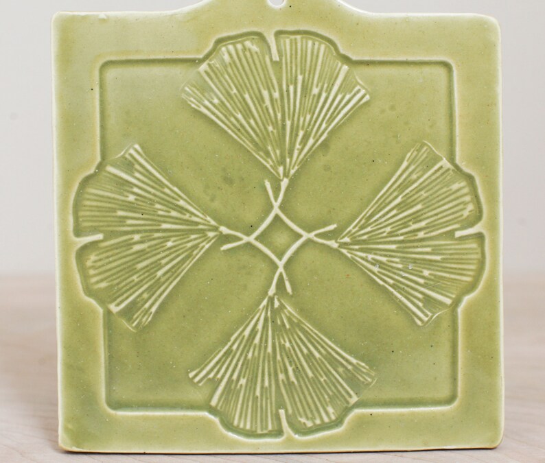 Ginkgo Hand Thrown Studio Tile by John Seiz Pottery/ Arts & - Etsy