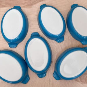 Set of SIX Pyrex Pixie Dishes/ Au Gratin Dish in Horizon Blue/ #700 10 ...