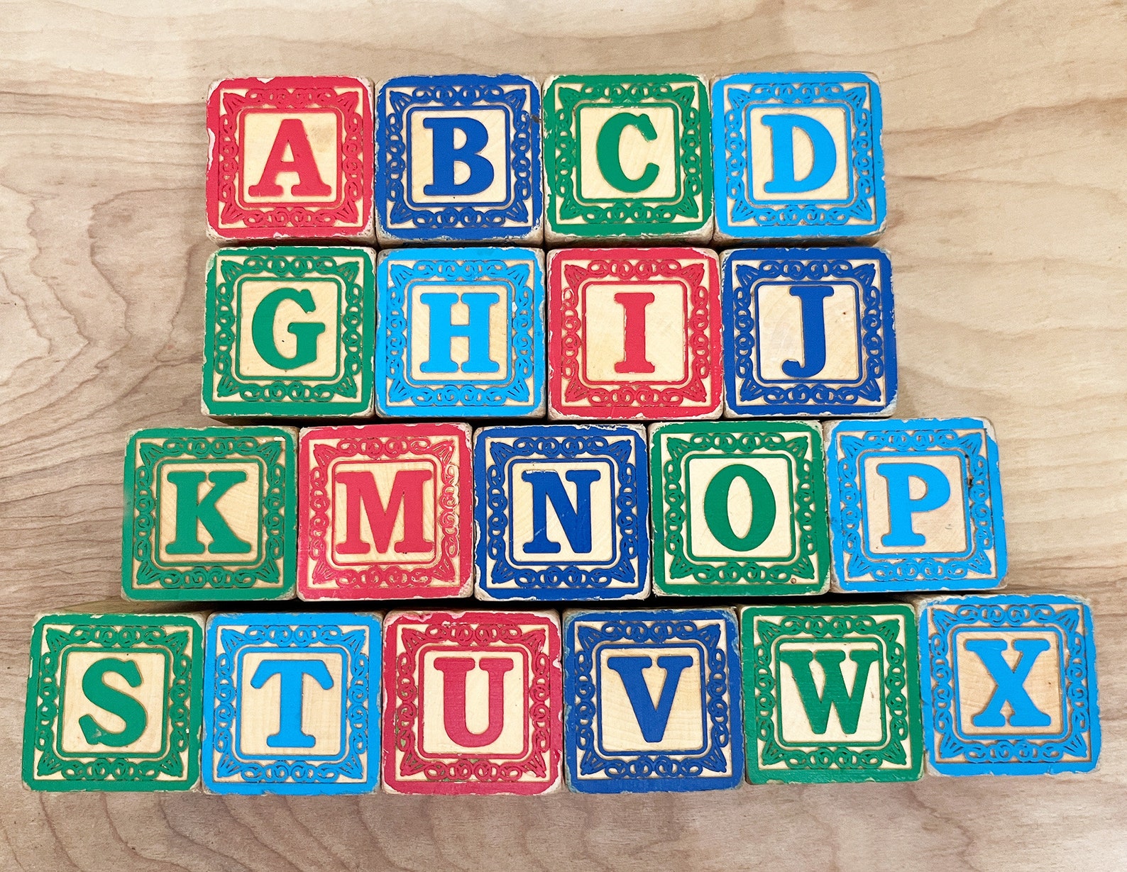 Vintage Alphabet Blocks / Cute Incomplete Set 19 Total, W Animals and ...