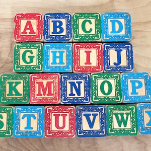 Vintage Alphabet Blocks / Cute Incomplete Set 19 Total, W Animals and ...