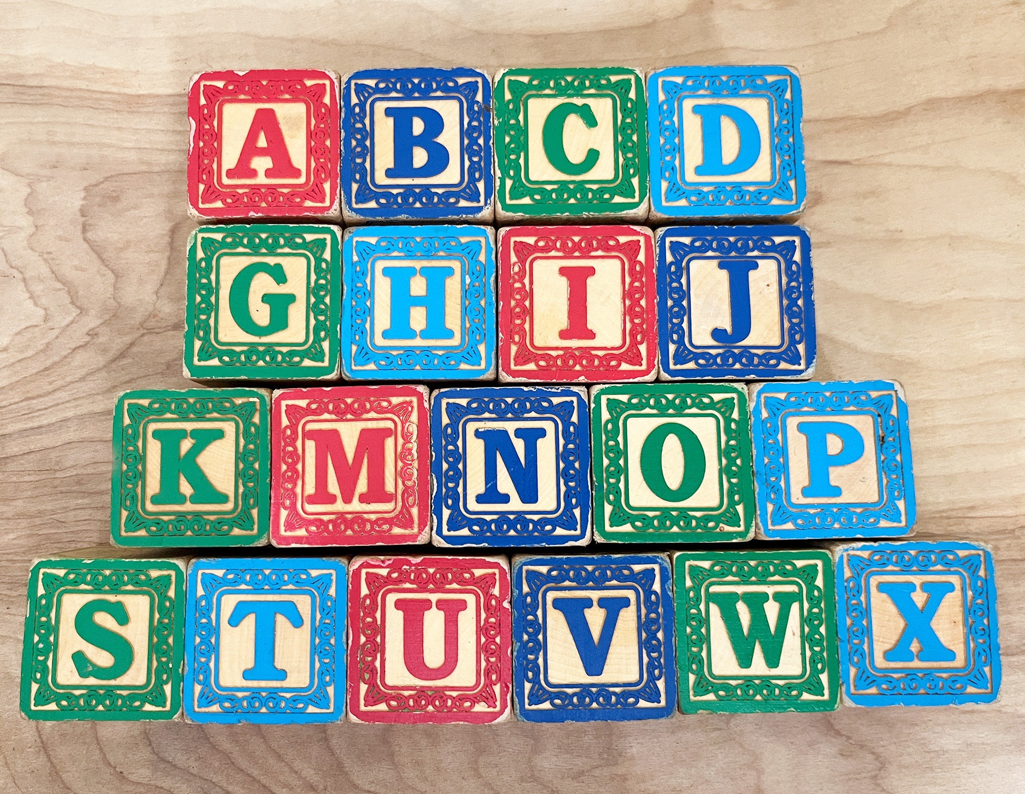 Vintage Alphabet Blocks / Cute Incomplete Set 19 Total, W Animals and ...