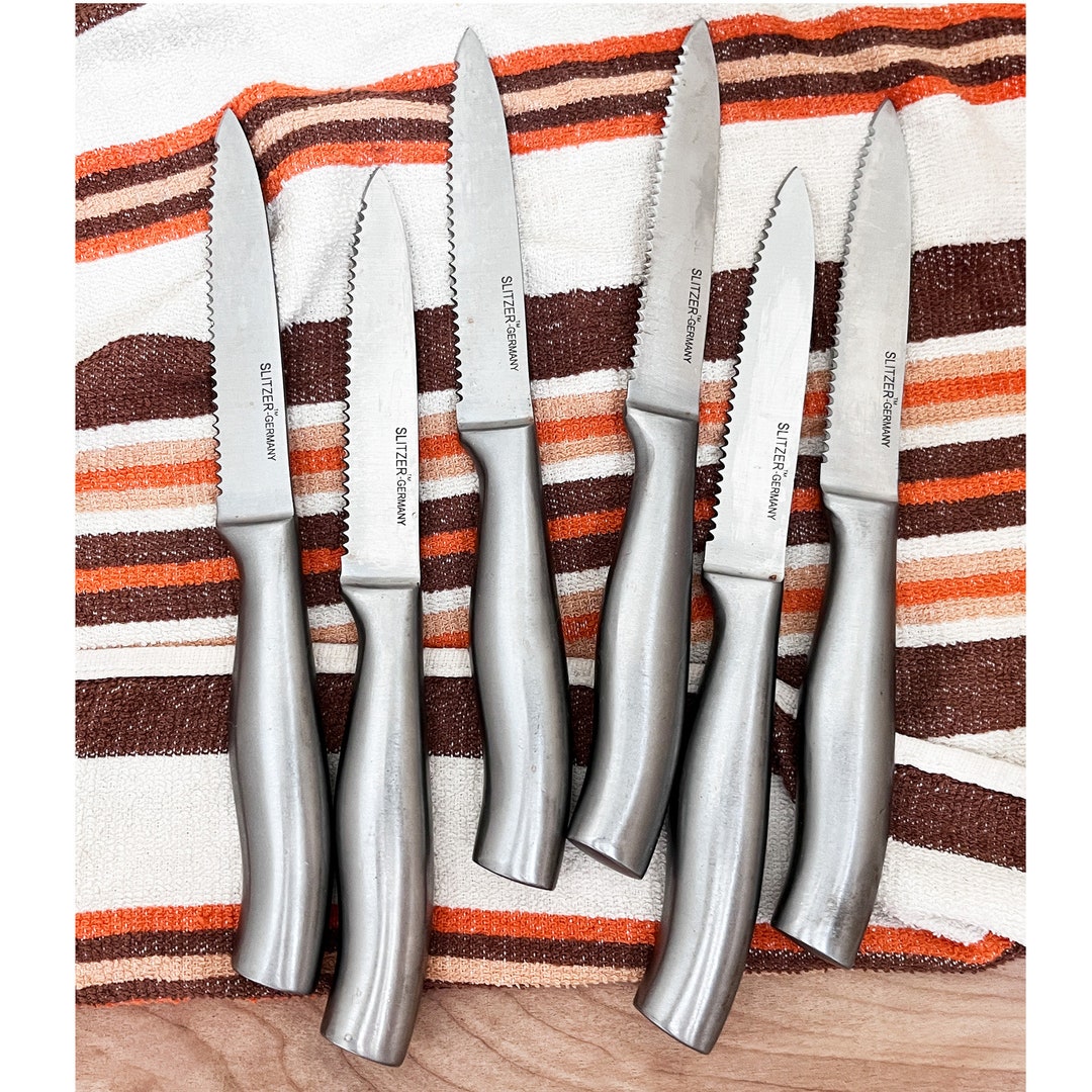 Set of Six Slitzer-germany Steak Knives/ Fab 6 Pc Set of Stainless ...