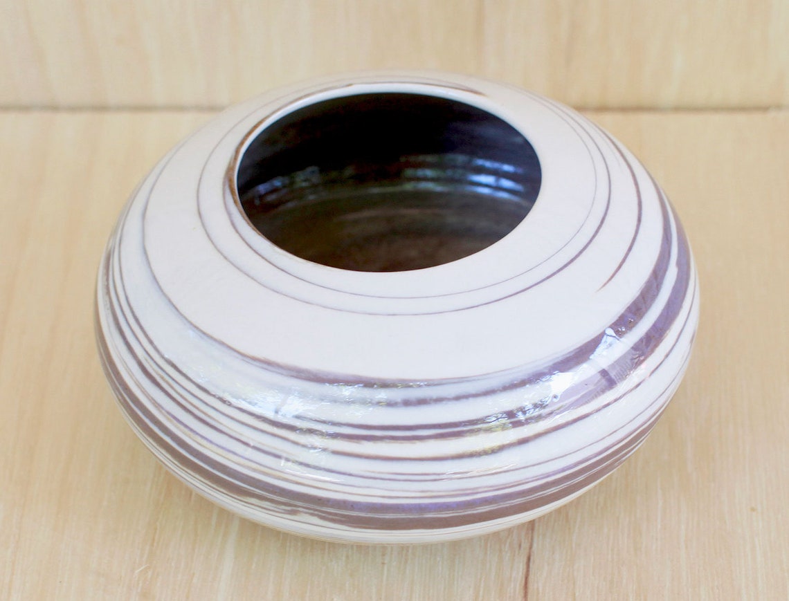 Swirl Mid Century Art Pottery/ Groovy Stripped Glossy Glaze/ - Etsy