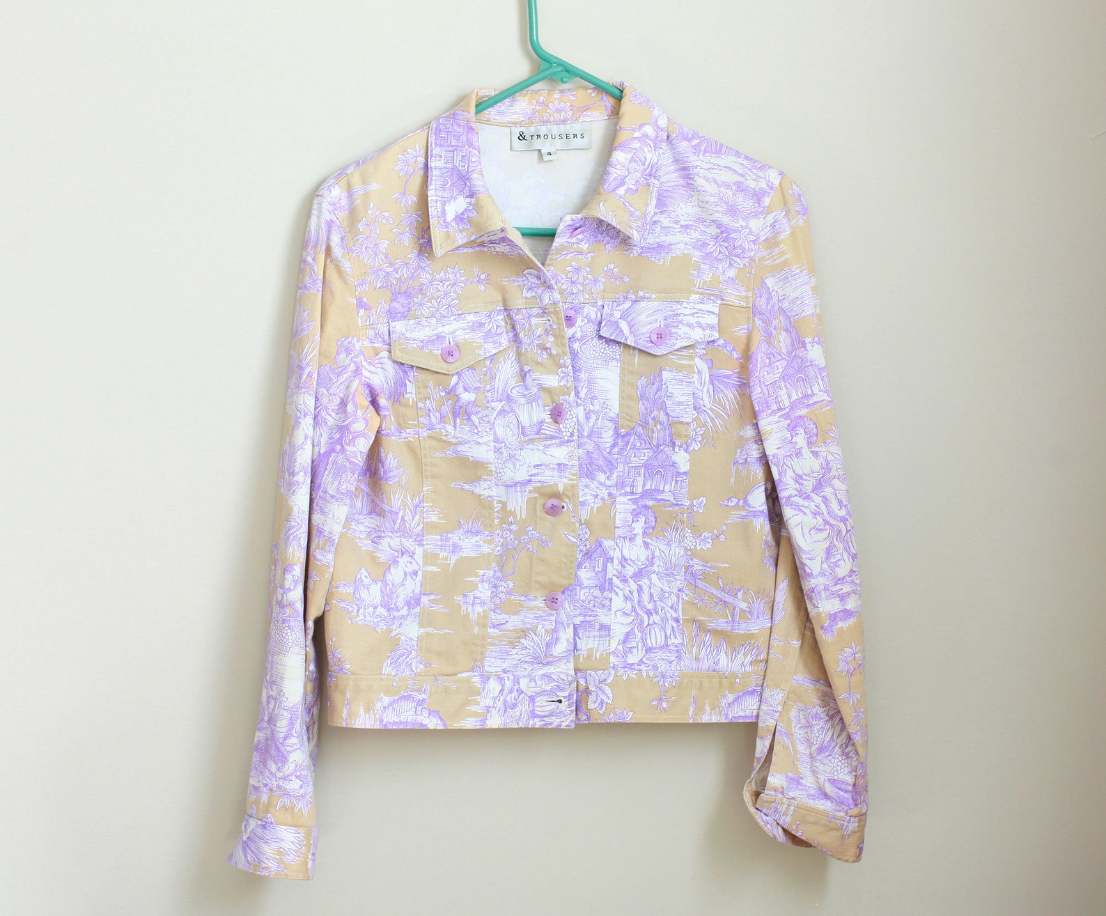 French Country Style Toile Jacket / Cute Jean Jacket Style W - Etsy