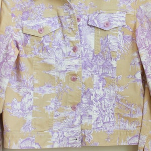 French Country Style Toile Jacket / Cute Jean Jacket Style W Lavender ...