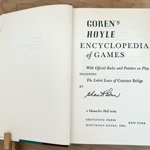 Two 1960s Hardcover Hoyle Books/ Your Choice of the New Complete Hoyle ...