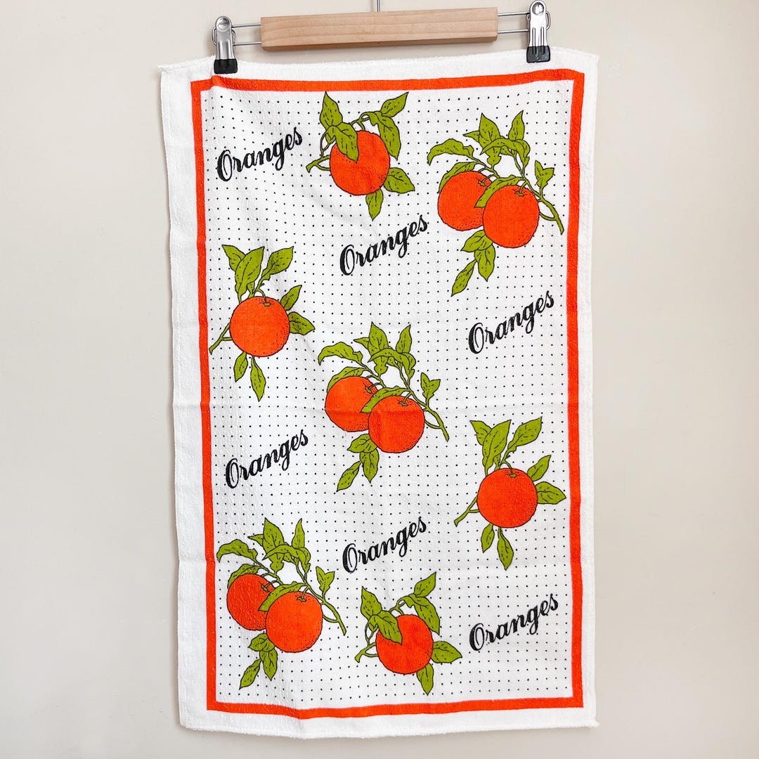 1972 Mod Calendar Dish Towel/ Groovy Linen Tea Towel W Kitchen Prayer ...