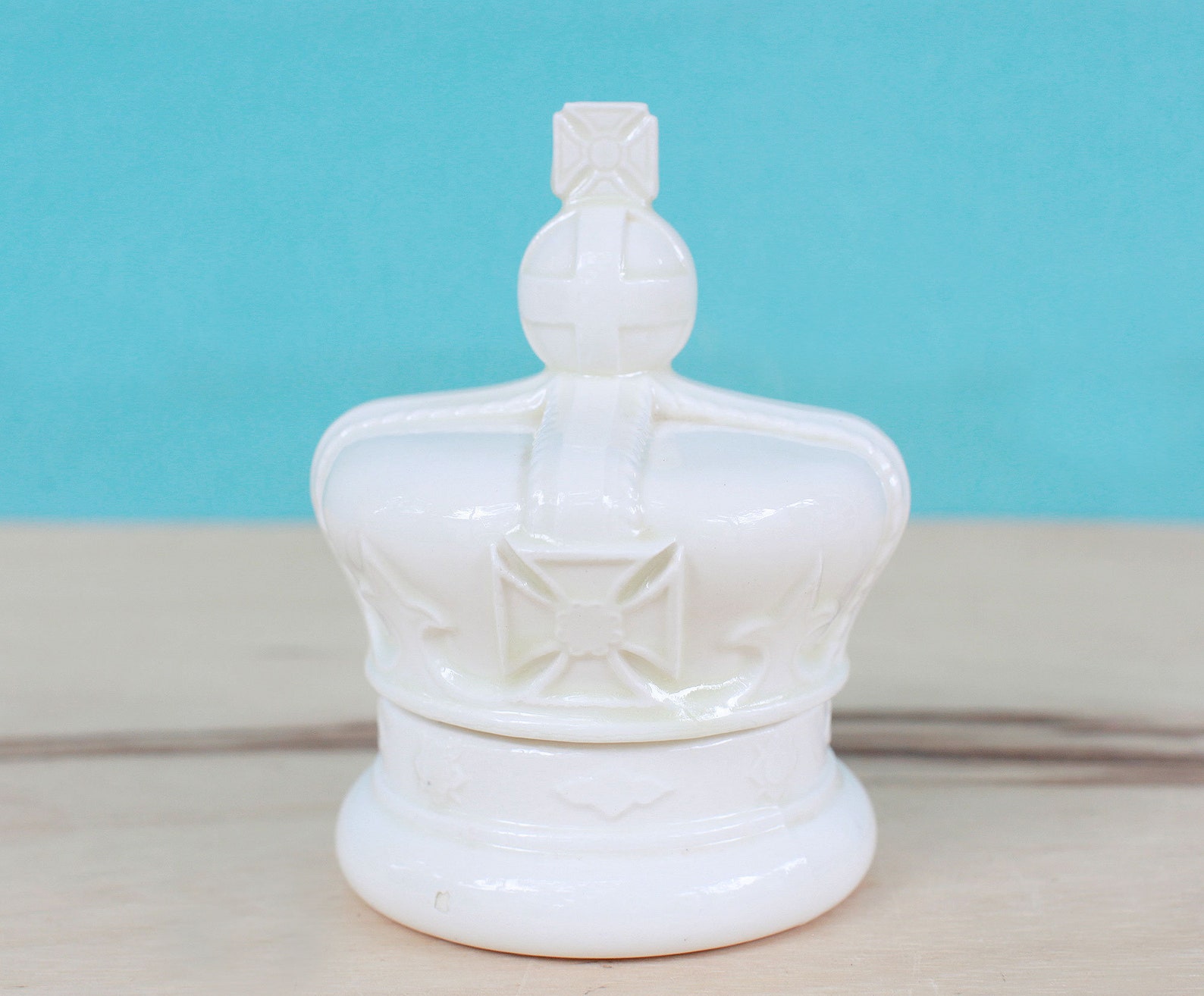 Royal Crown Shaped Ceramic Trinket Box/ Handcrafted White | Etsy