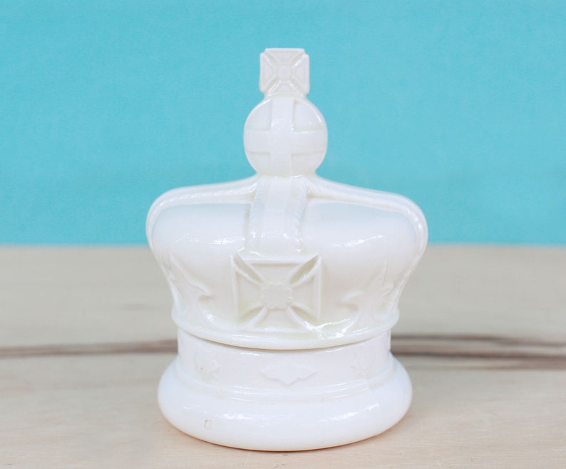 Royal Crown Shaped Ceramic Trinket Box/ Handcrafted White | Etsy