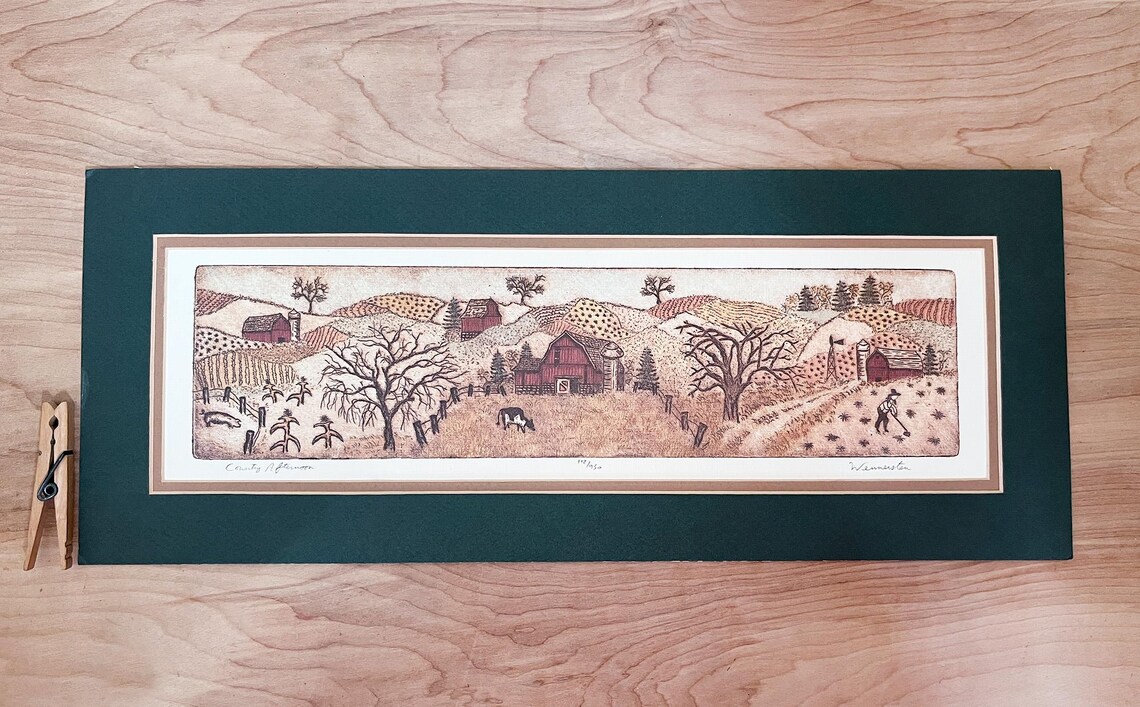 Jay Wennersten "country Afternoon" Panoramic Country Folk Art Landscape ...
