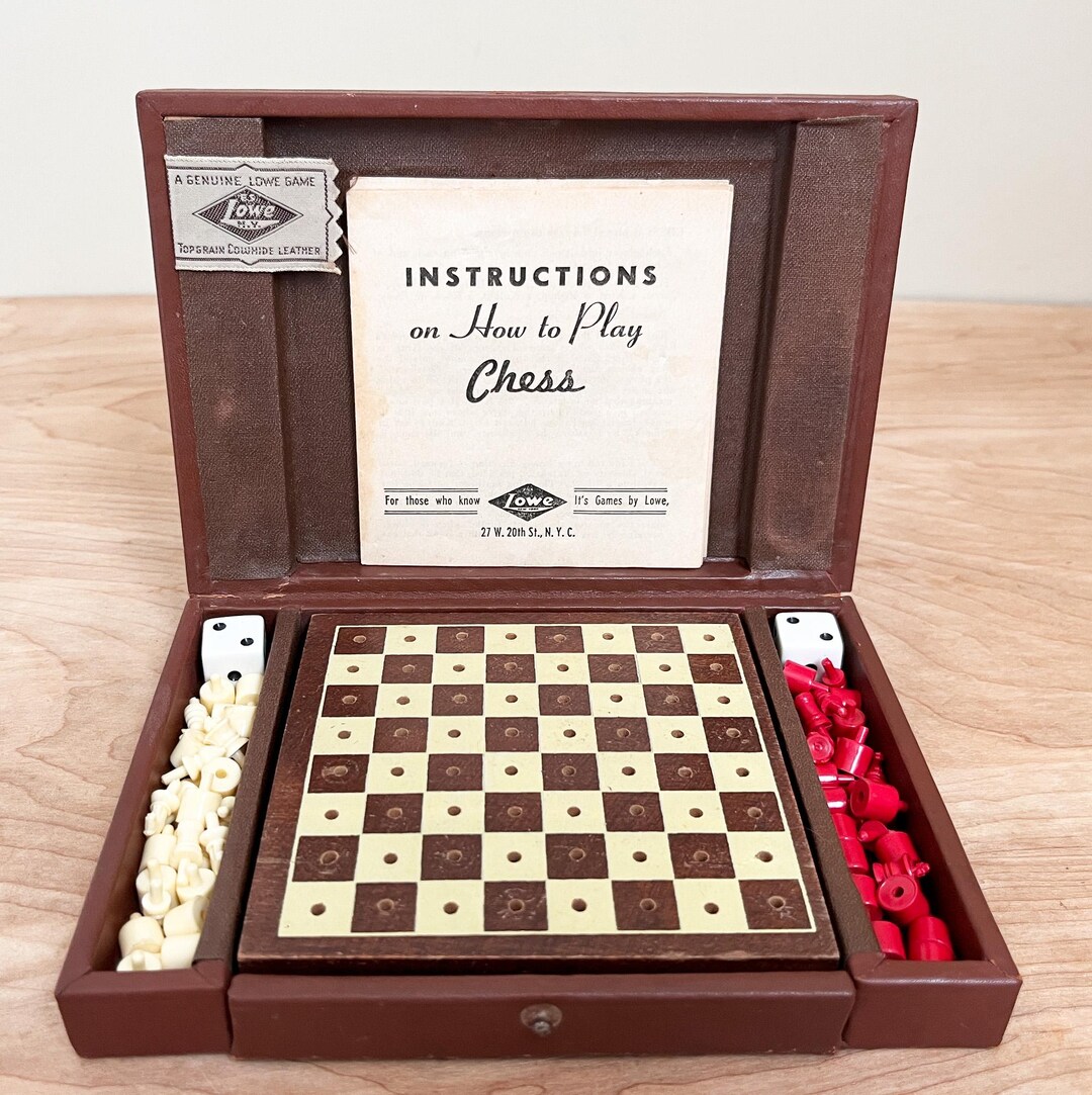 Miniature Lowe NY Travel Game Set/ Chess, Backgammon, Checkers or Acey ...