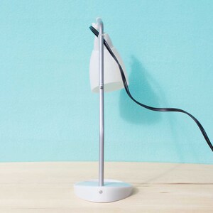 White Lucite Plastic Desk Lamp/unique Mod Shaped Shade With Catchall ...